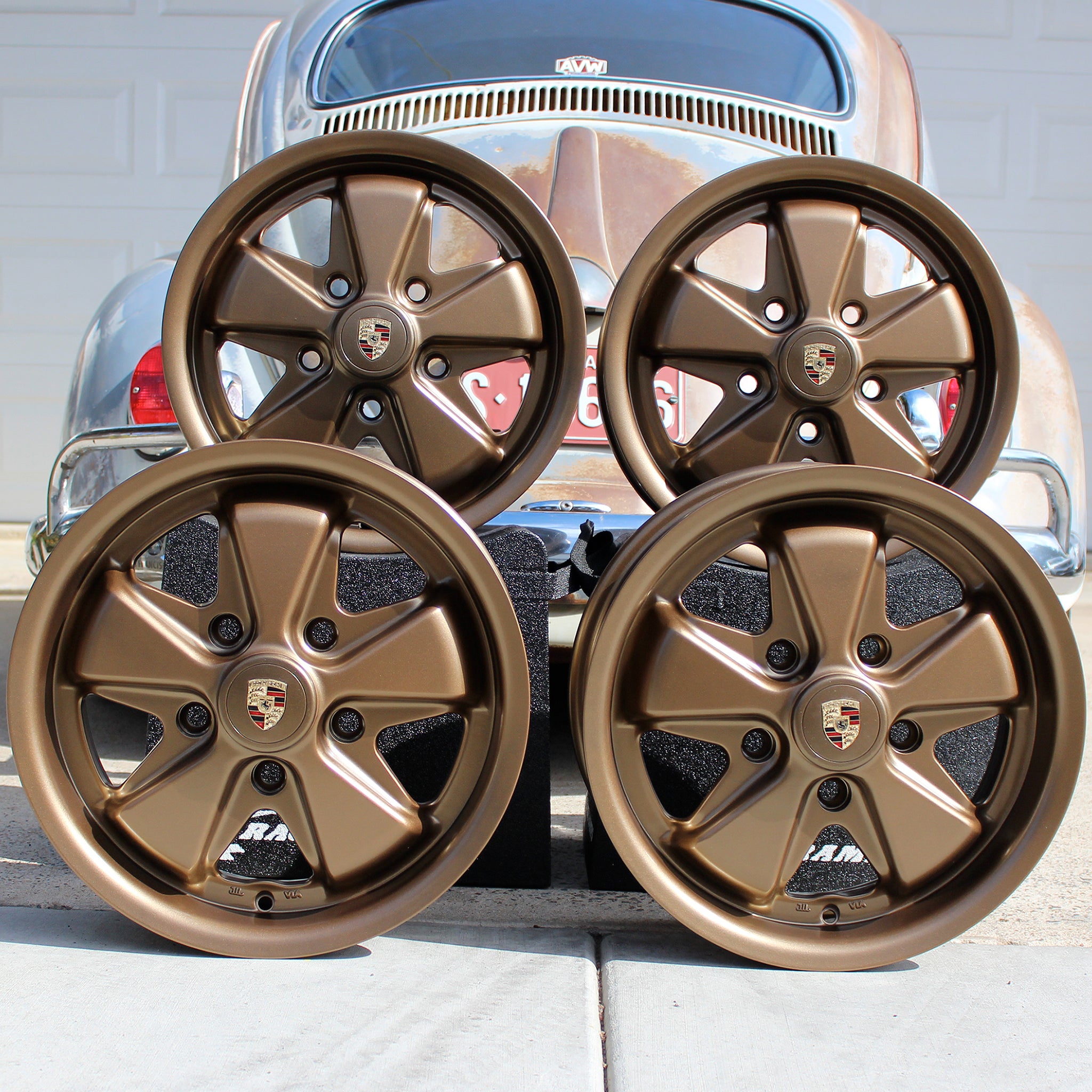 Hiland Bronze Staggered Fuchs VW Wheel set