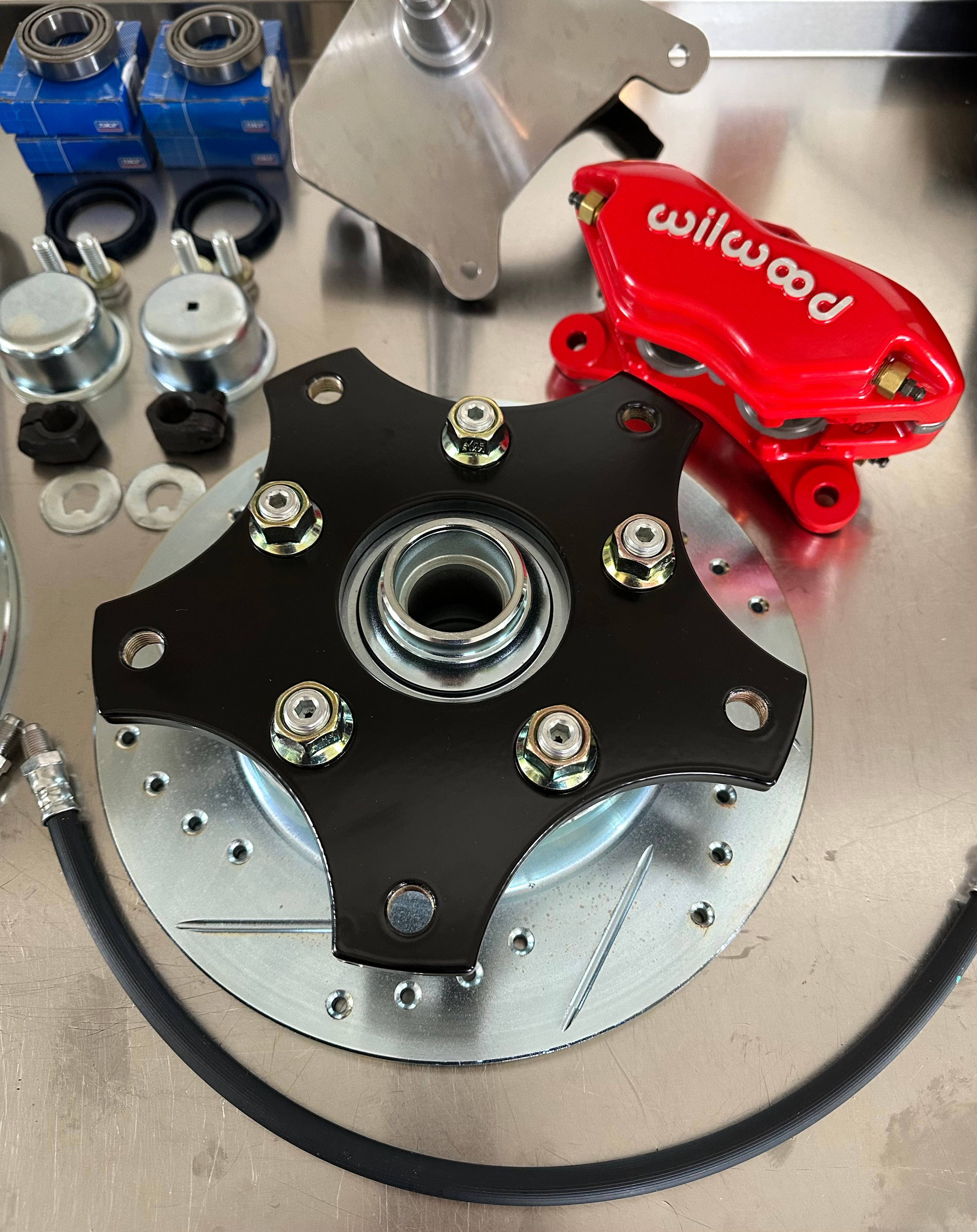 Wilwood 4 Piston Wide 5x205 Drop Spindle Disc Brake Kit for VW Bug ...