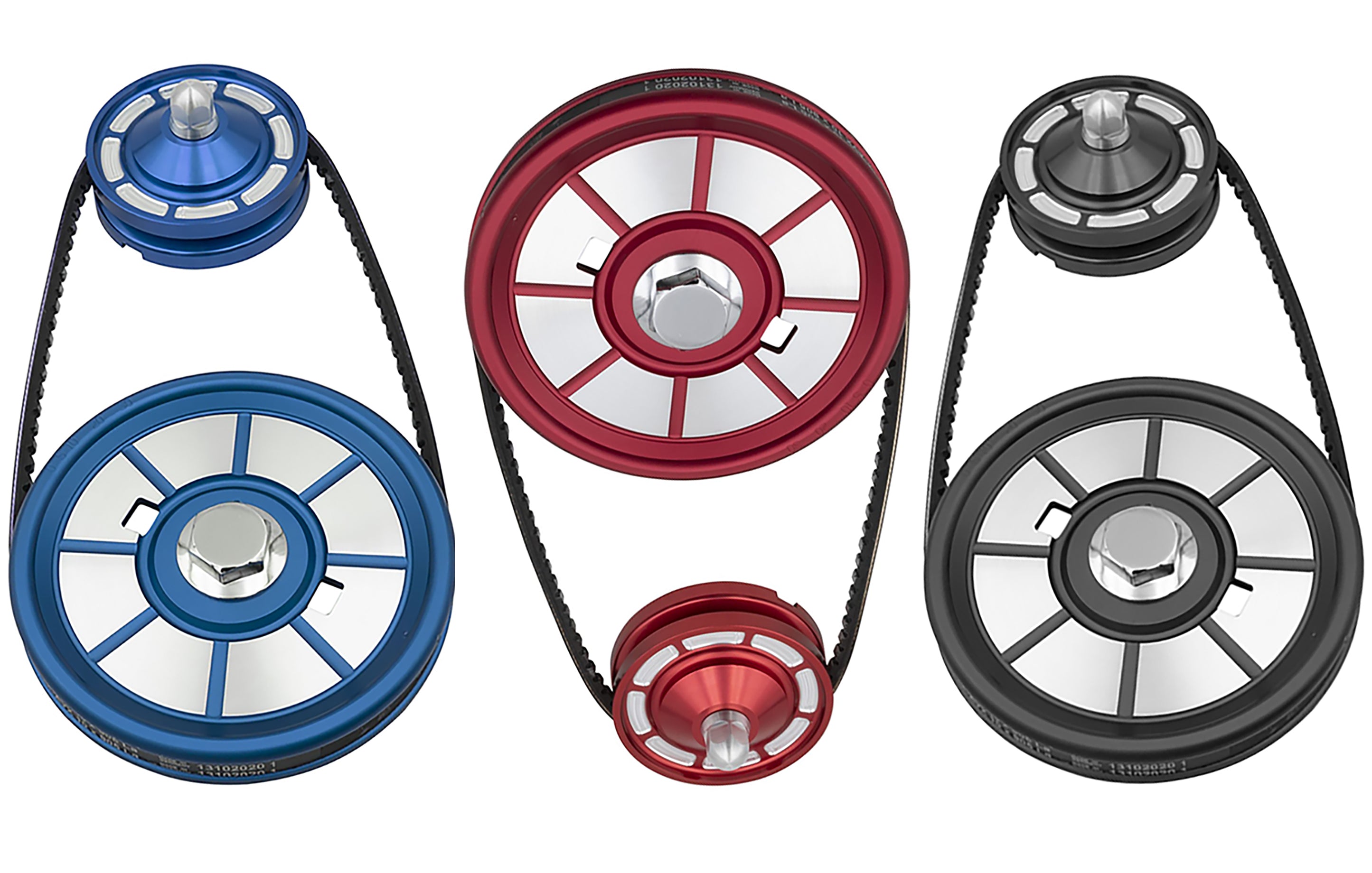 Machined Face Color Matched VW Pulley Kit in Blue - Aircooled Vintage Works