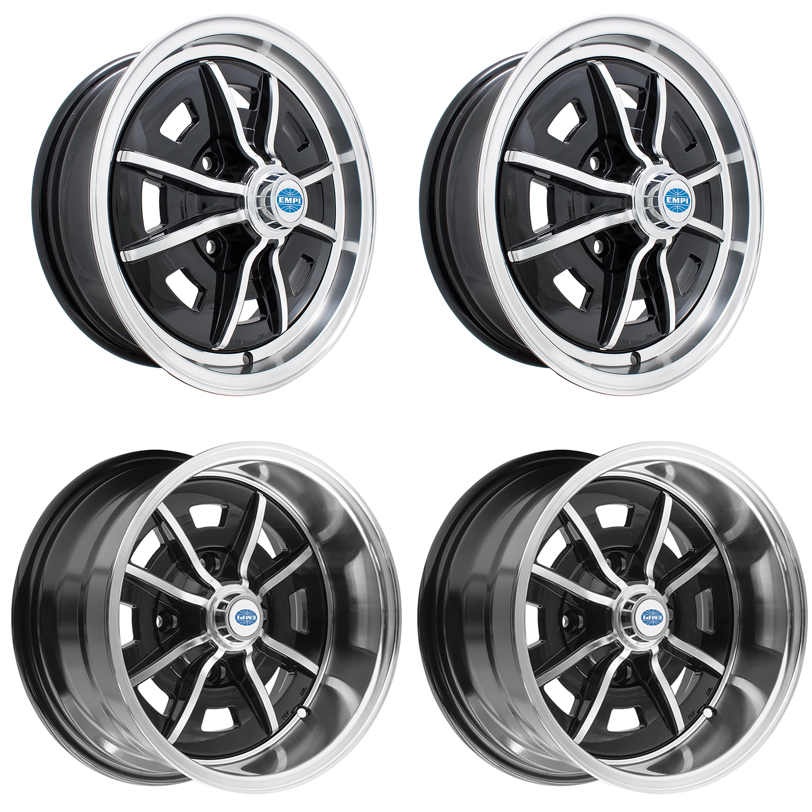 Staggered 4 Lug VW Sprint Star Wheel Set - Aircooled Vintage Works