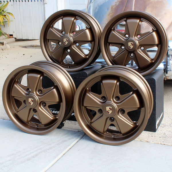 Hiland Bronze Staggered Fuchs VW Wheel set - Aircooled Vintage Works
