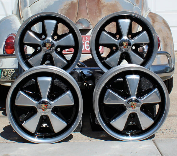 Polished and Detailed Staggered Fuchs VW Wheel Set - Aircooled Vintage ...