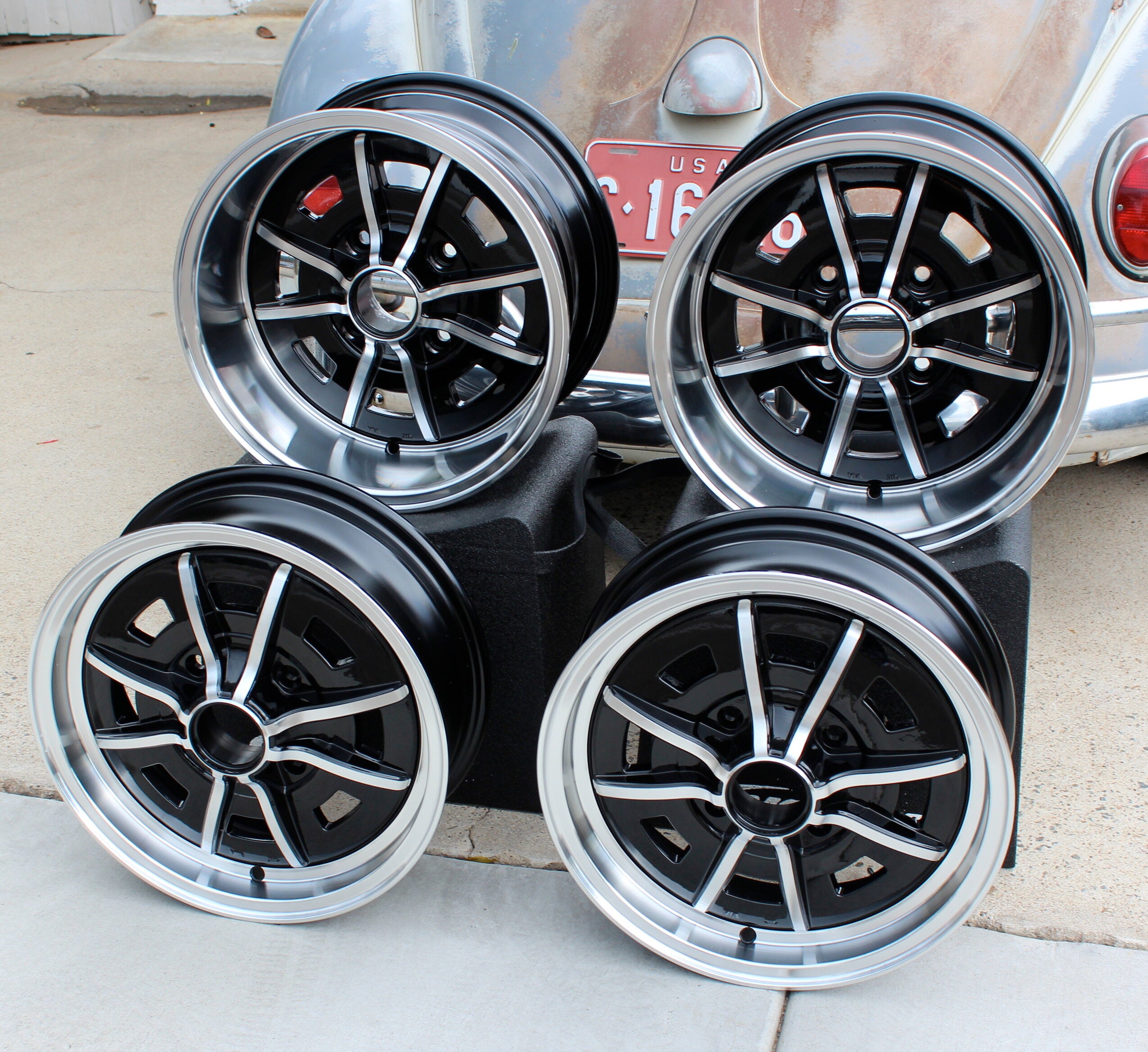 Staggered 4 Lug VW Sprint Star Wheel Set - Aircooled Vintage Works