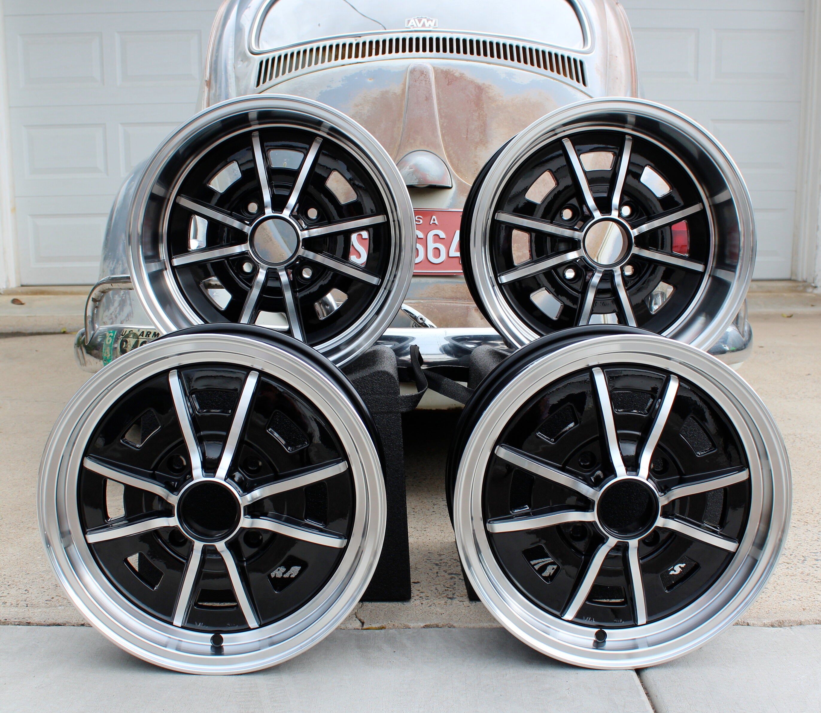 Staggered 4 Lug VW Sprint Star Wheel Set - Aircooled Vintage Works
