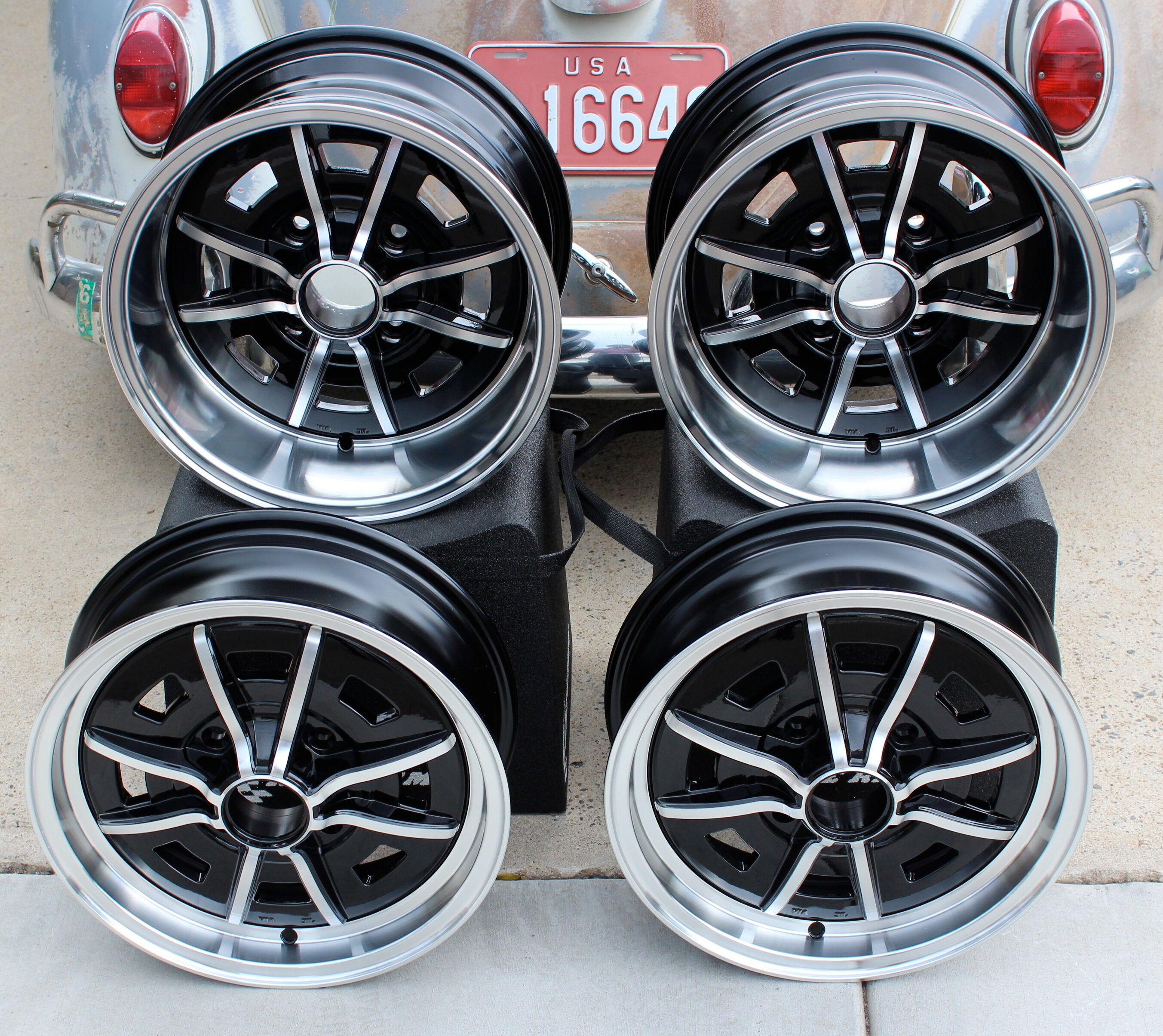 Staggered 4 Lug VW Sprint Star Wheel Set - Aircooled Vintage Works