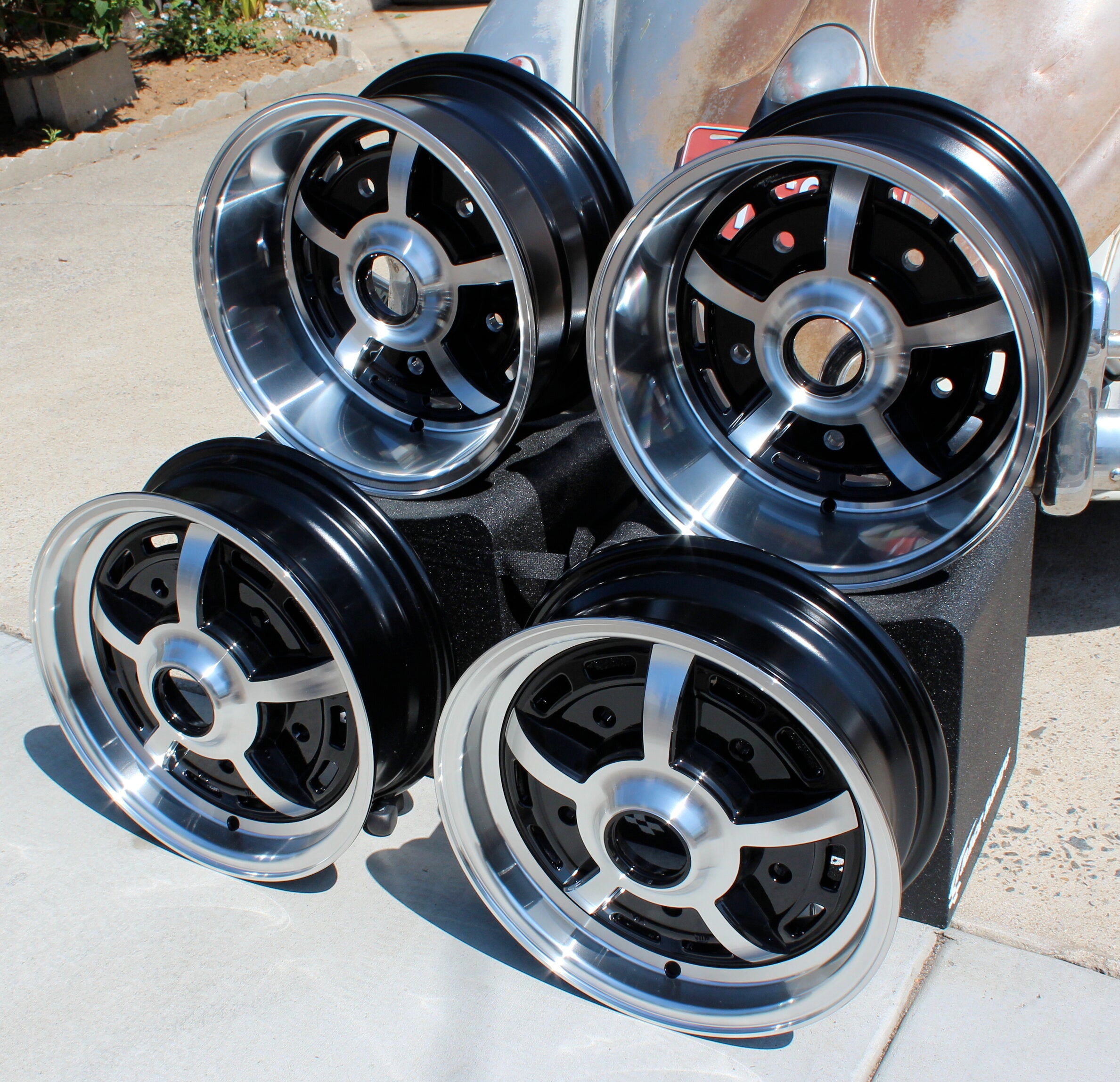 Staggered 5 Lug VW Sprint Star Wheel Set - Aircooled Vintage Works