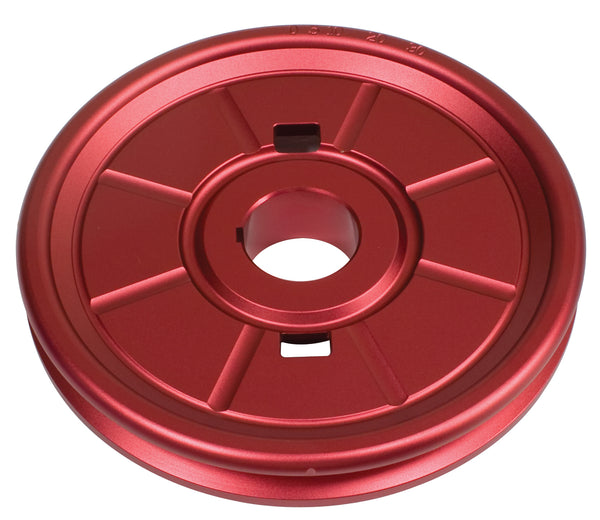 Empi Stock Style Aluminum VW Crank Pulley in Red - Aircooled Vintage Works