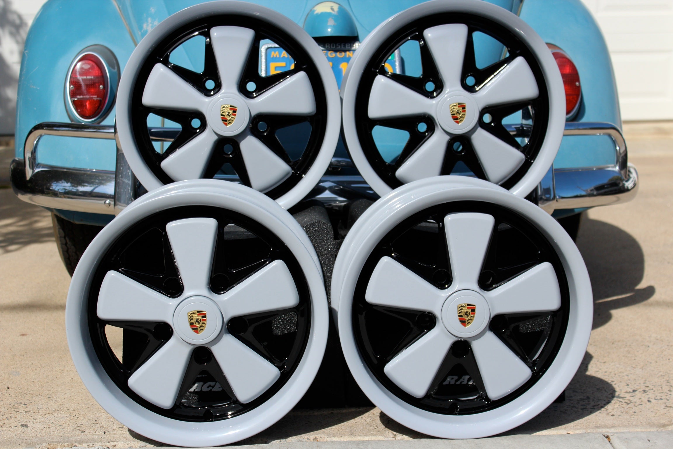 Dove Gray Detailed Porsche Fuchs VW Wheels - Aircooled Vintage Works