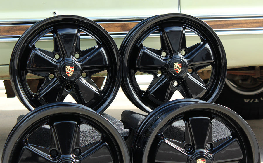 AVW Piano Gloss Black VW Fuchs Wheel Set – Aircooled Vintage Works