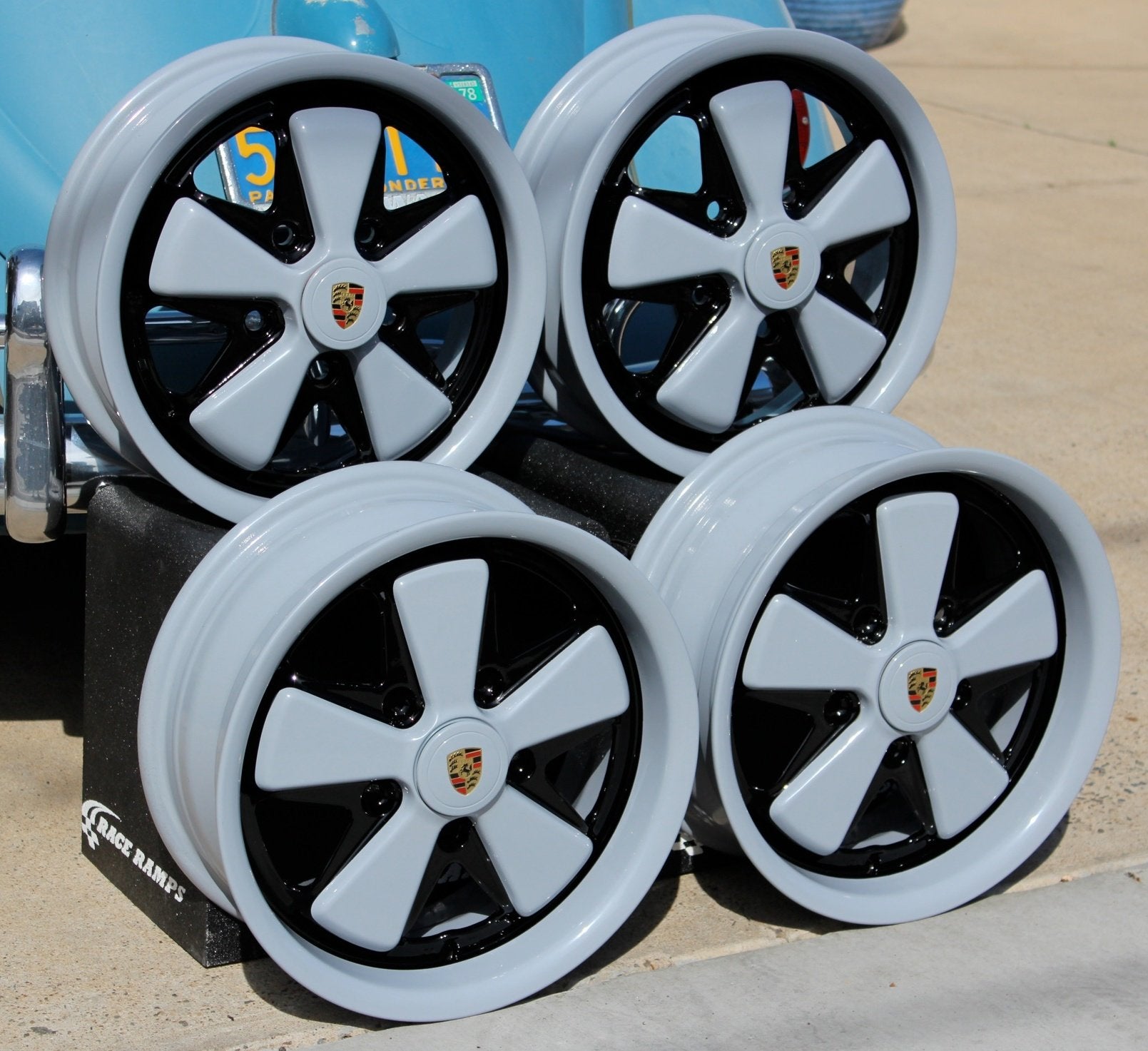 Dove Gray Detailed Porsche Fuchs VW Wheels - Aircooled Vintage Works
